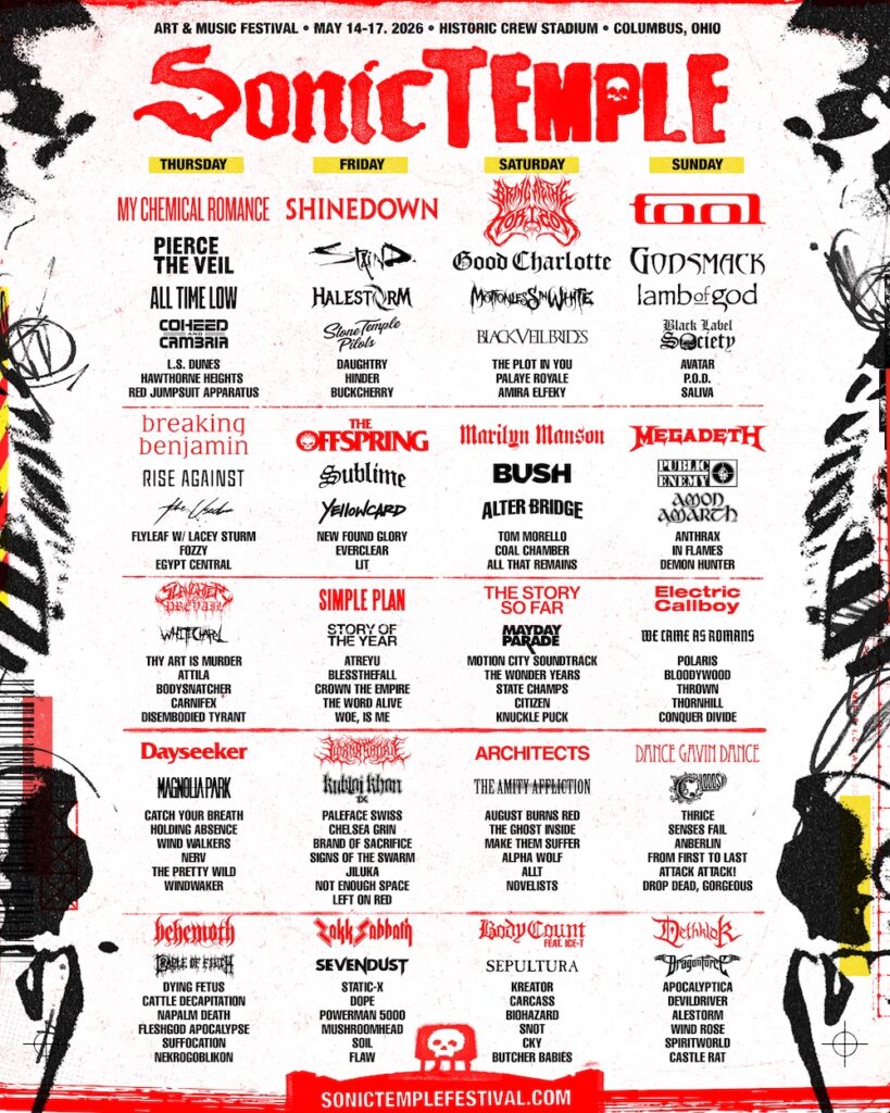 Sonic Temple Art & Music Festival announced 2026 lineup - Distorted ...