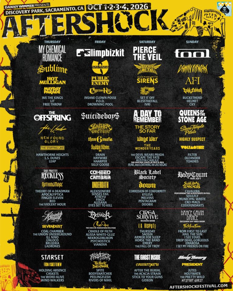 Aftershock Festival reveal 2026 lineup - Distorted Sound Magazine