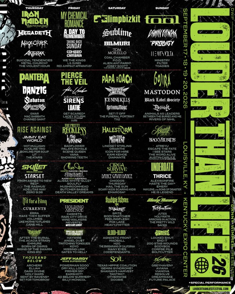Louder Than Life reveal 2026 lineup - Distorted Sound Magazine